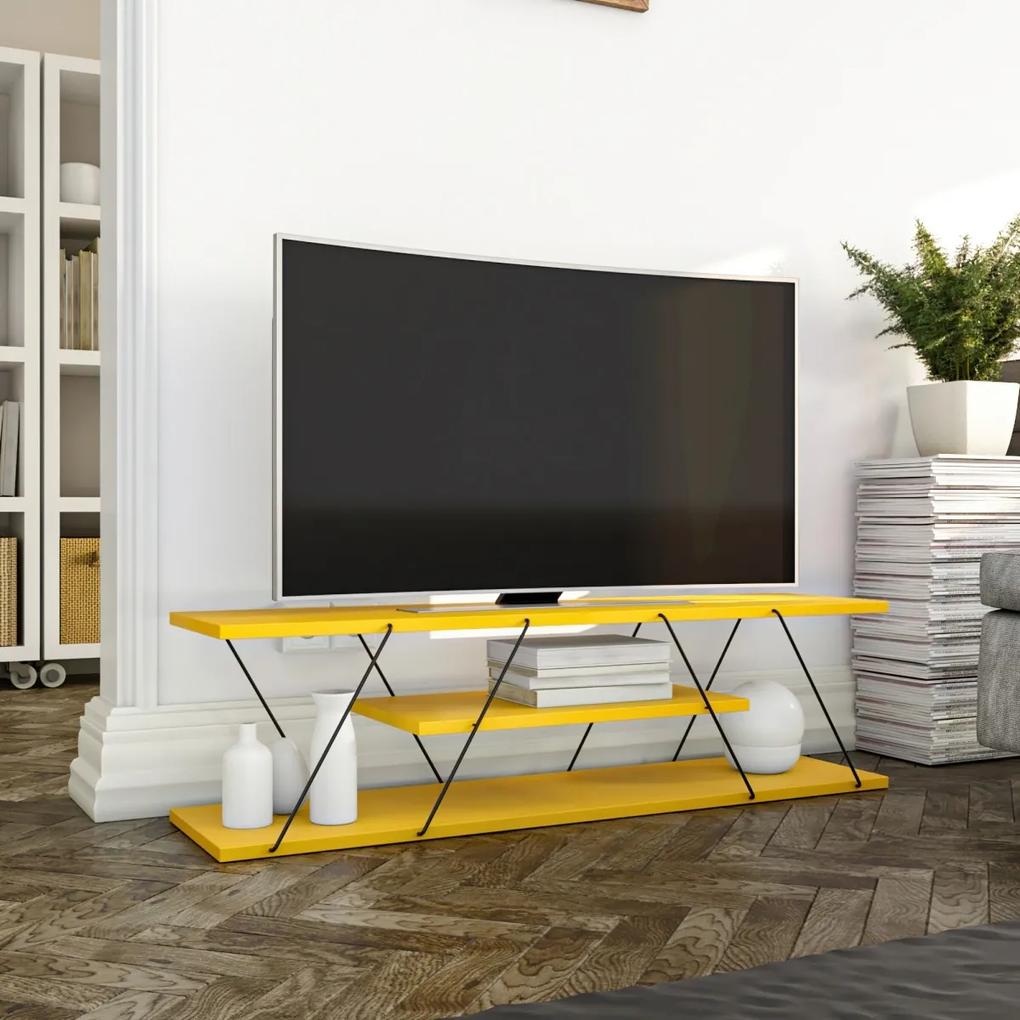 TV stolek CANAZ 120 cm žlutý/černý