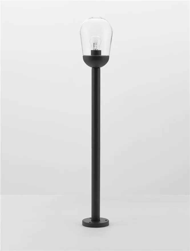 NV 9060196 Venkovní sloupkové svítidlo OMIKA tmavě šedý hliník a čiré sklo E27 1x12W 220-240V bez žárovky IP54 - NOVA LUCE