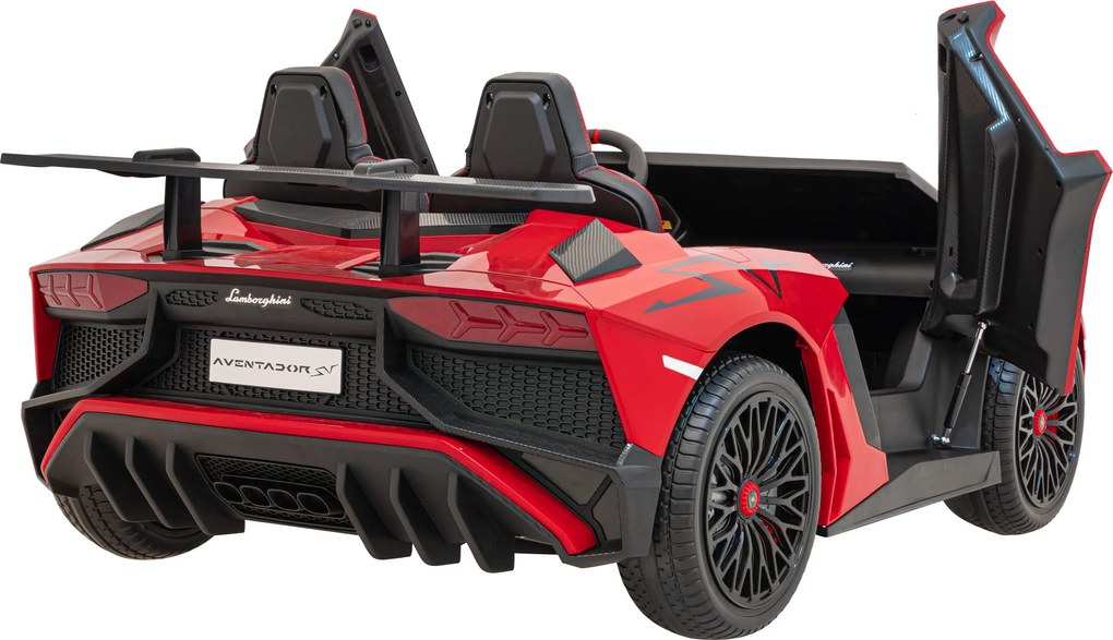 Ramiz Elektrické autíčko Lamborghini Aventador SV pro 2 děti červené + dálkové ovládání 2,4 GHz + EVA pěna + LED audio