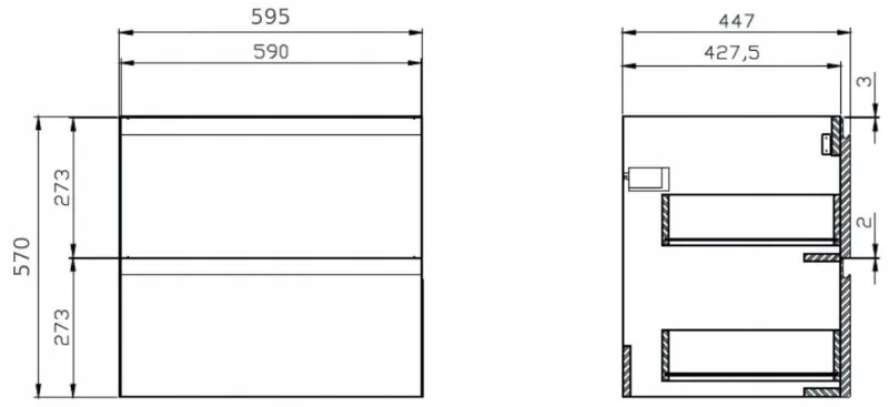 Cersanit Moduo, koupelnová skříňková souprava s umyvadlem na desku 80x45x95 cm, bílá lesklá-dub, S801-443