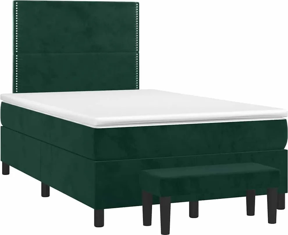 Box spring postel s matrací tmavě zelená 120 x 200 cm samet 3137776