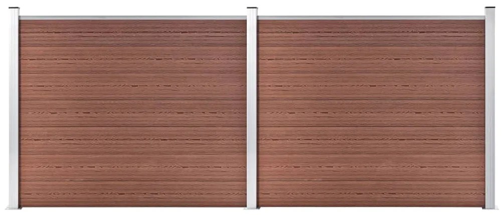 Set plotového dílce WPC 353 x 146 cm hnědý 3070451