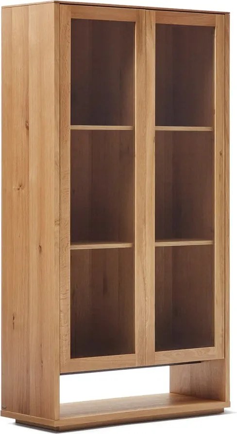Vitrína v dekoru dubu v přírodní barvě 100x185 cm Alguema – Kave Home