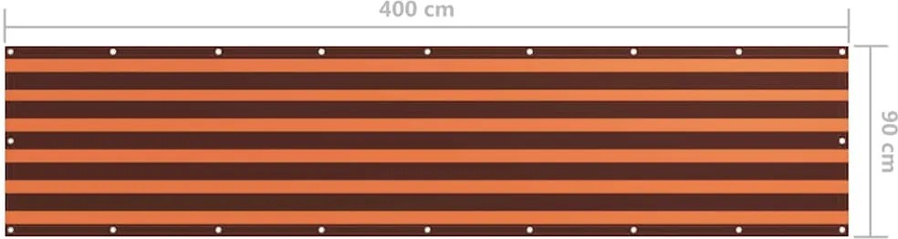 Balkónová zástěna oranžovo-hnědá 90 x 400 cm oxfordská látka 134929