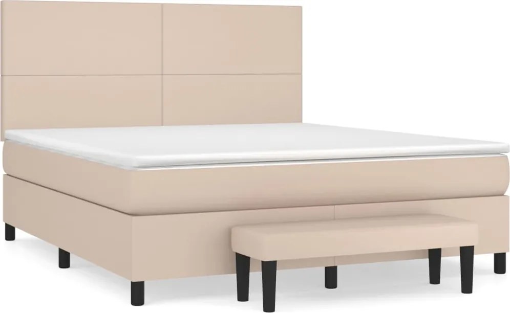 Box spring postel s matrací cappuccino 180 x 200 cm umělá kůže 3137562