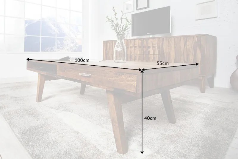 Konferenční stolek retro 100cm Sheesham / 40278