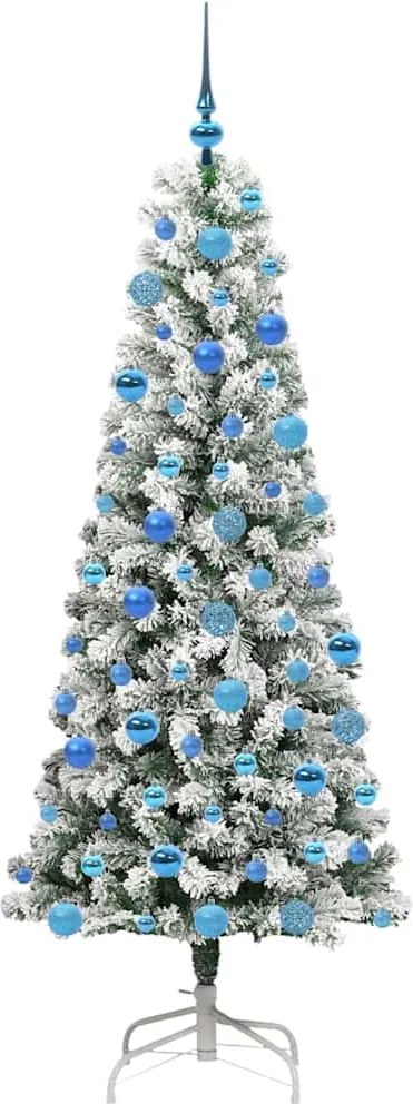 Umělý Skládací Vánoční Strom 300 LED Zelená a bílá 180 cm 3395602