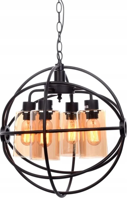 Závěsná lampa Lumina Deco LDP-11509-4-BK Stradi