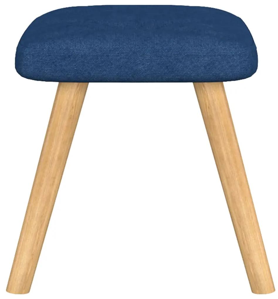 Relaxační křeslo Gllover se stoličkou - textil | modré