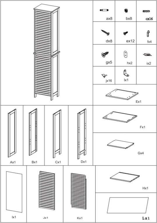 Bambusová koupelnová skříňka ve tvaru sloupce SICELA