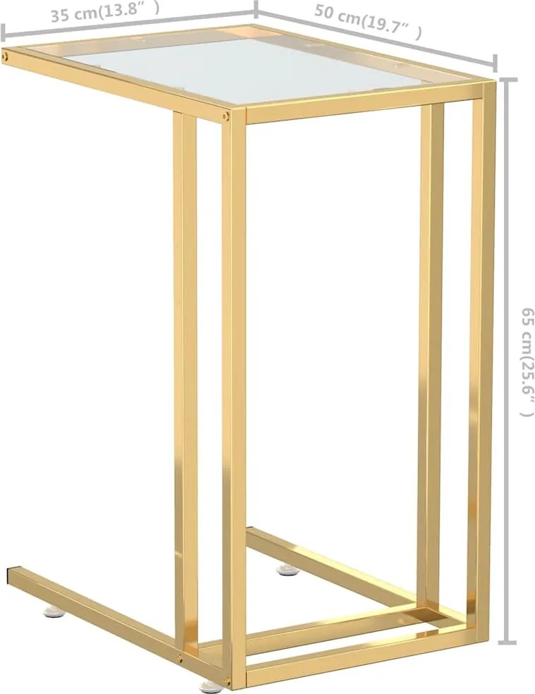 Stolek na notebook průhledný 50 x 35 x 65 cm tvrzené sklo 331645