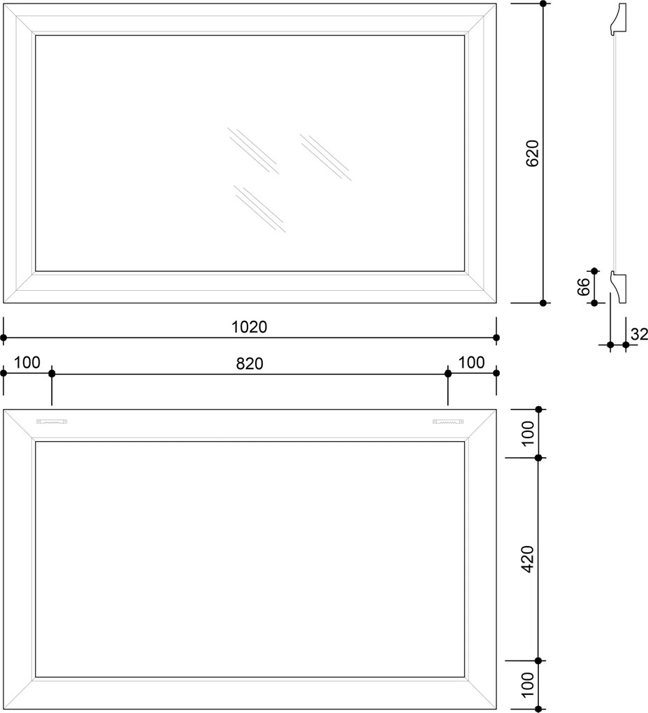 Sapho AMBIENTE 62 x 102 cm NL701 zrcadlo v rámu bronzová patina