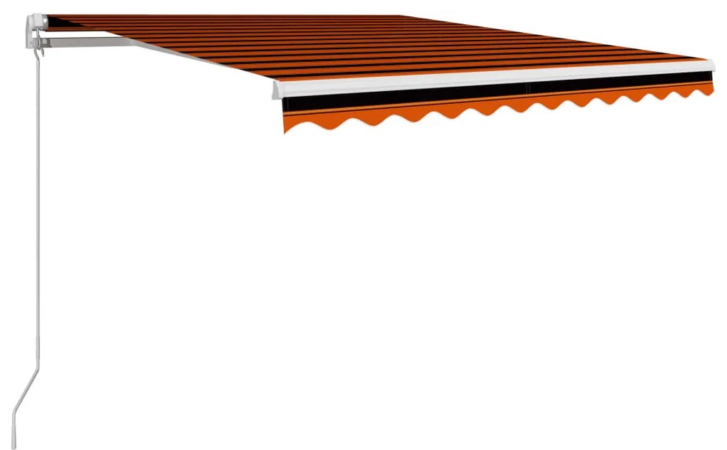 vidaXL Ručně zatahovací markýza 350 x 250 cm oranžovo-hnědá