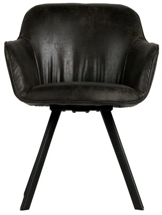 Jídelní židle Marre, ekokůže, černá