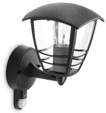 Philips myGarden - Nástěnná venkovní lucerna 29x18 cm, E27, se senzorem, černá 915002791102