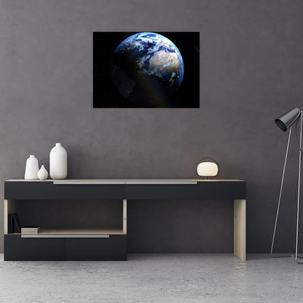 Skleněný obraz planety Země (70x50 cm)