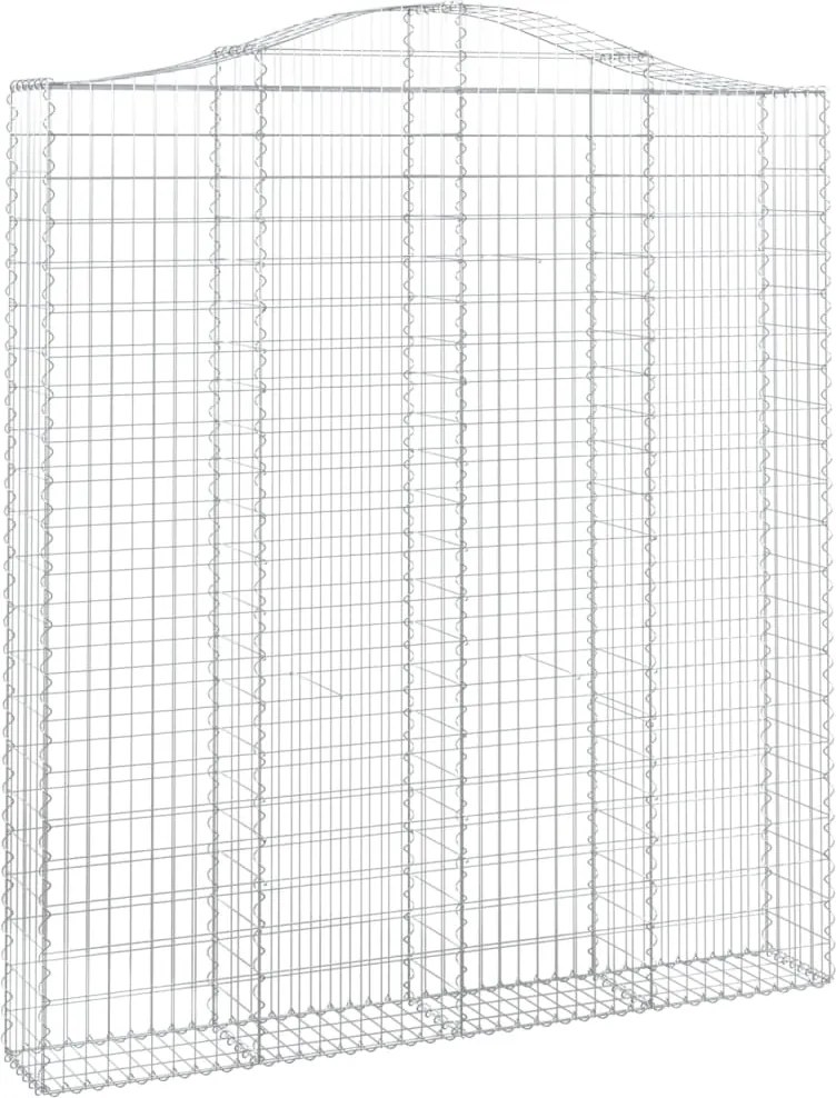 Klenutý gabionový koš 200 x 30 x 220/240 cm pozinkované železo 153391