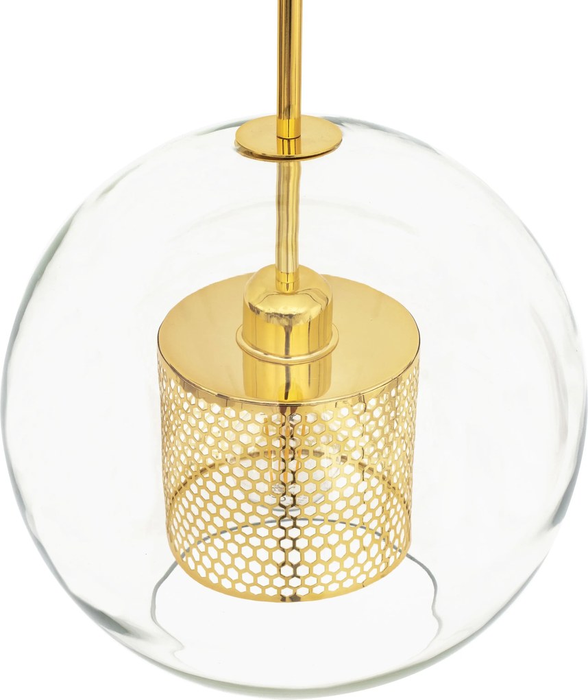 Toolight - závěsná skleněná lampa APP556-1CP 30cm, zlatá, OSW-08749