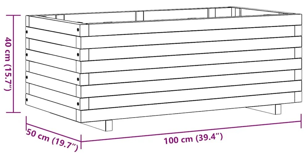 vidaXL Marketos Vyvýšený záhon 100 x 50 x 40 cm dřevo obdélníkový