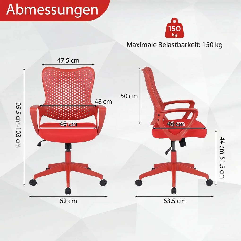 Costway Ergonomická kancelářská židle s prodyšným síťovaným opěradlem, výškově