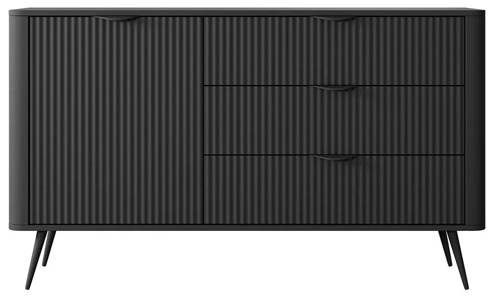 LANTE č | komoda D 138 d3s | 138,2 cm | černá