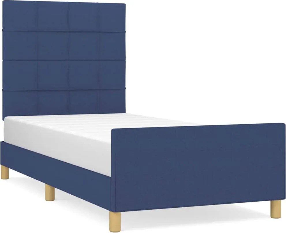 Rám postele bez matrací modrá 90x200 cm textil 3125031
