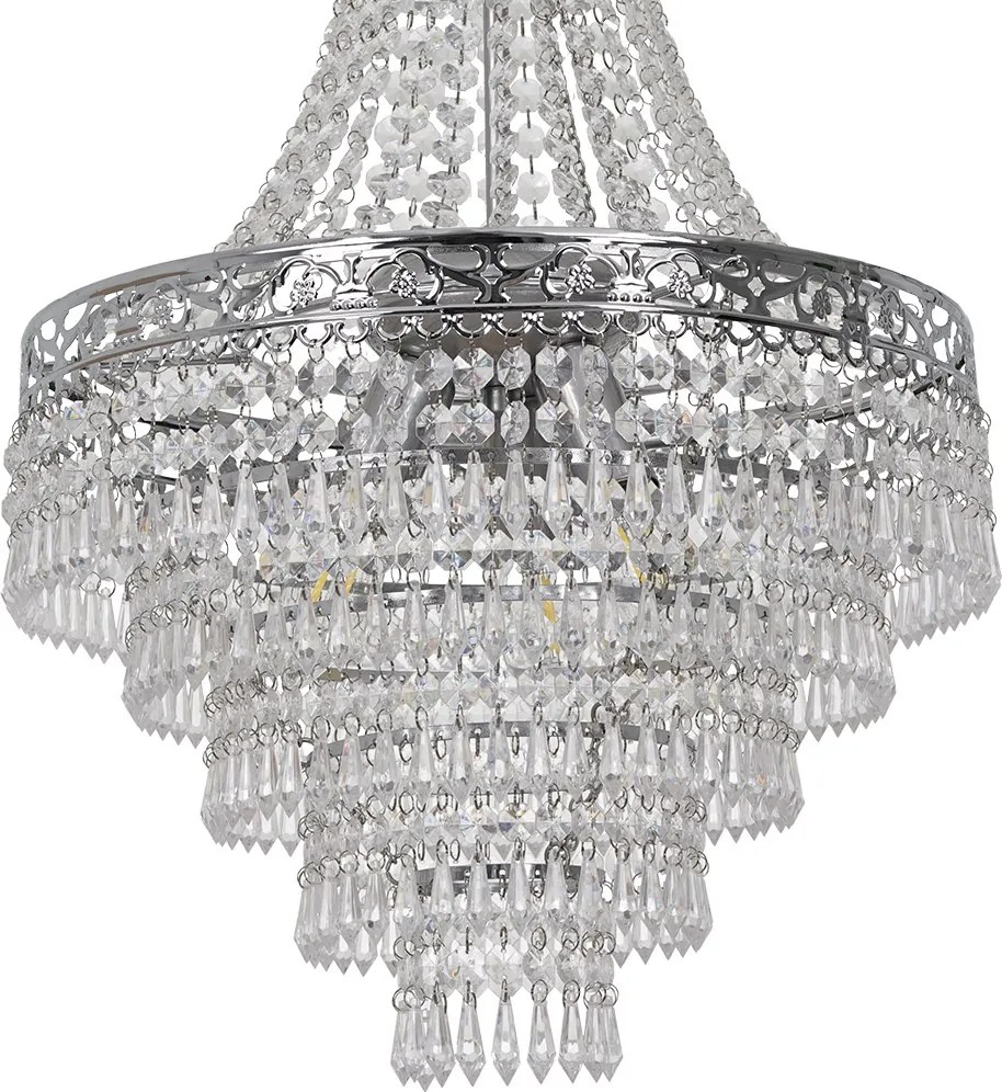 Lustr Coral, 1x křišťálové stínítko, ch