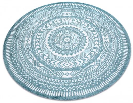Dywany Łuszczów, Kusový koberec Napkin blue kruh, 200x200 (průměr) kruh, modrá, chodba / předsíň