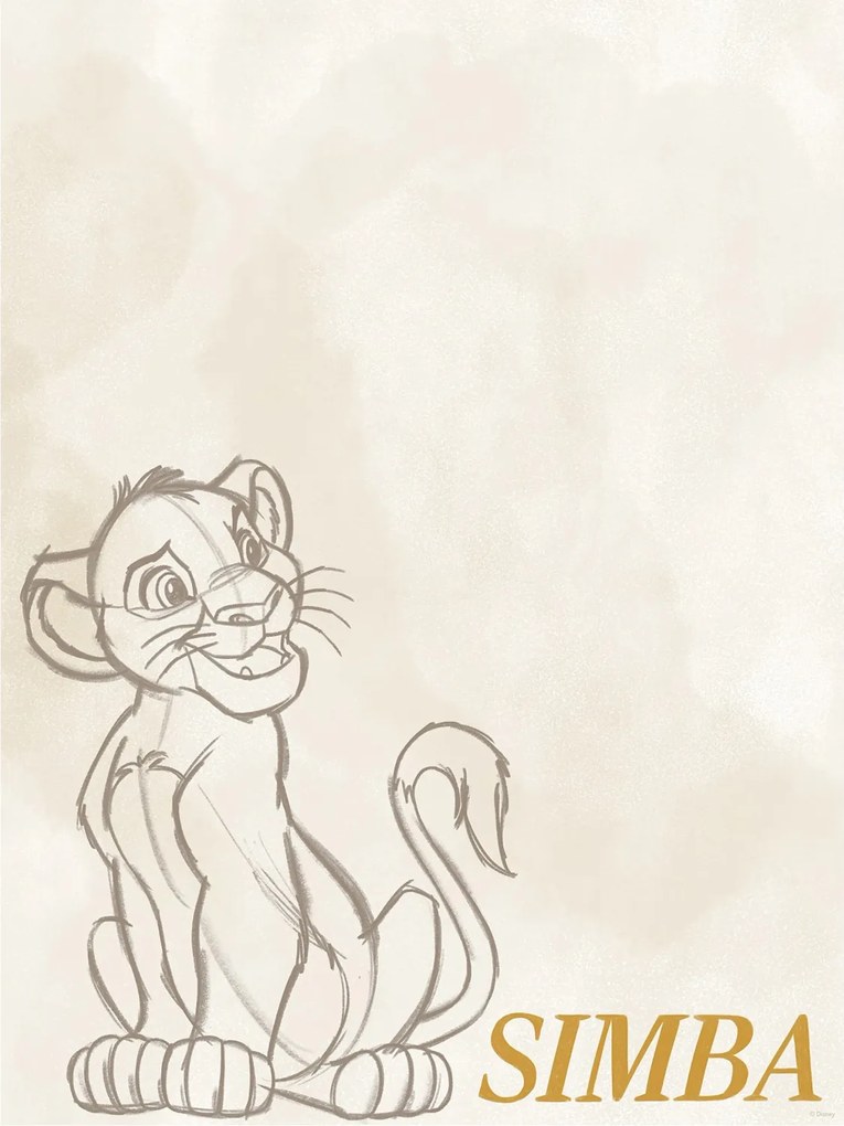 Komar Plakát Disney The Lion King Simba Sketch 30 x 40 cm