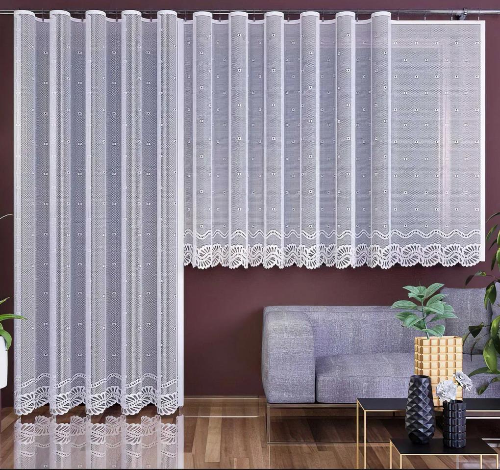 Forbyt kusová záclona AURELIA jednobarevná bílá, výška 120 cm x šířka 220 cm (na okno)