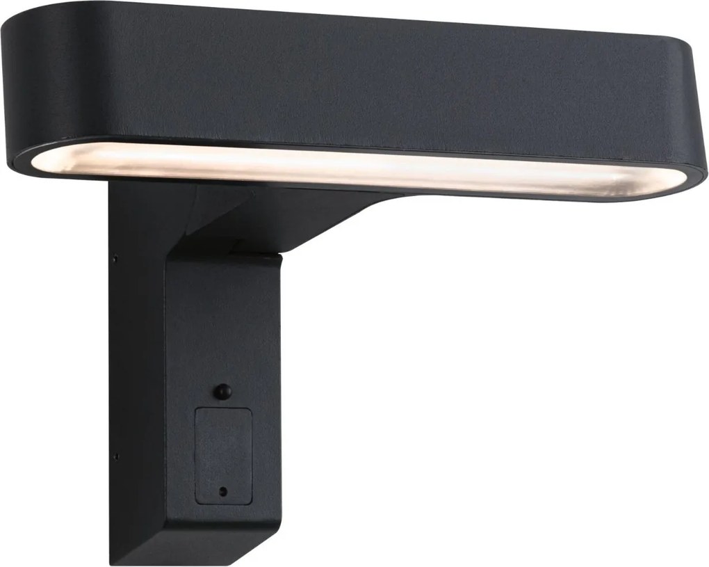 P 94548 LED venkovní nástěnné svítidlo Ito pohybové čidlo horizontální orientace IP44 227x159mm 3000K 6W 230V 65° antracit kov/umělá hmota - PAULMANN