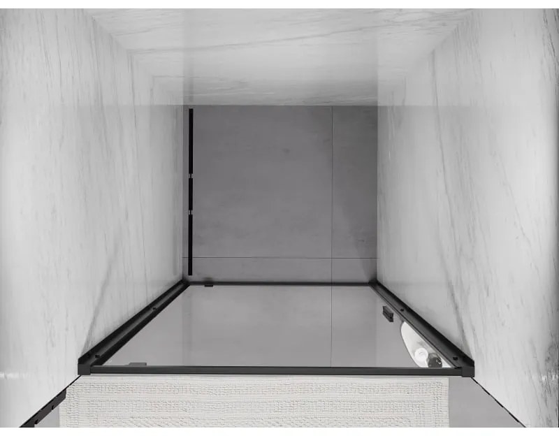 Mexen Exo, 1-křídlé sprchové dveře do otvoru 95 cm, 6mm čiré sklo, černý profil, 8181-095-000-70-00