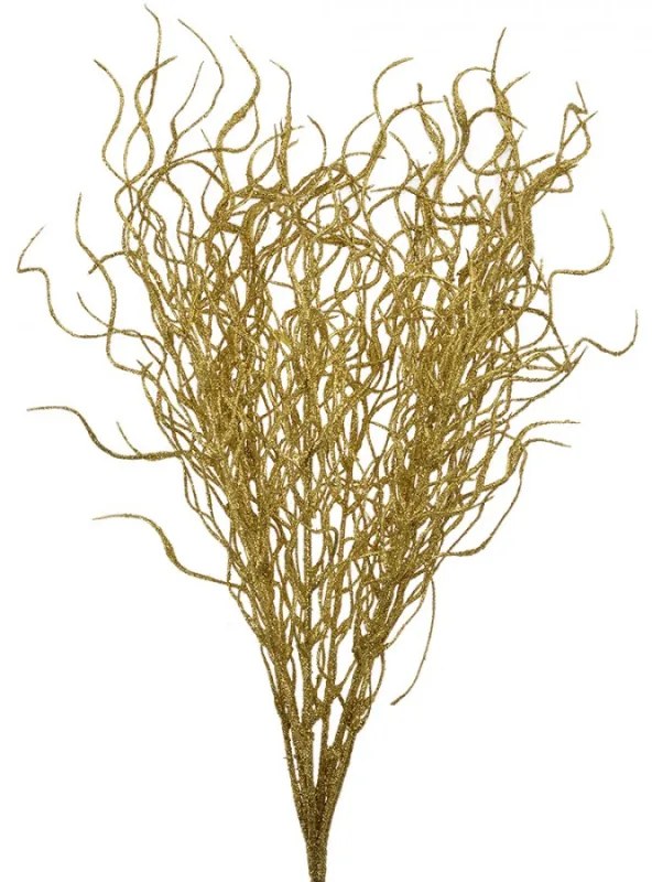 Umělá dekorace zlatá kroucená vrba – 48 cm