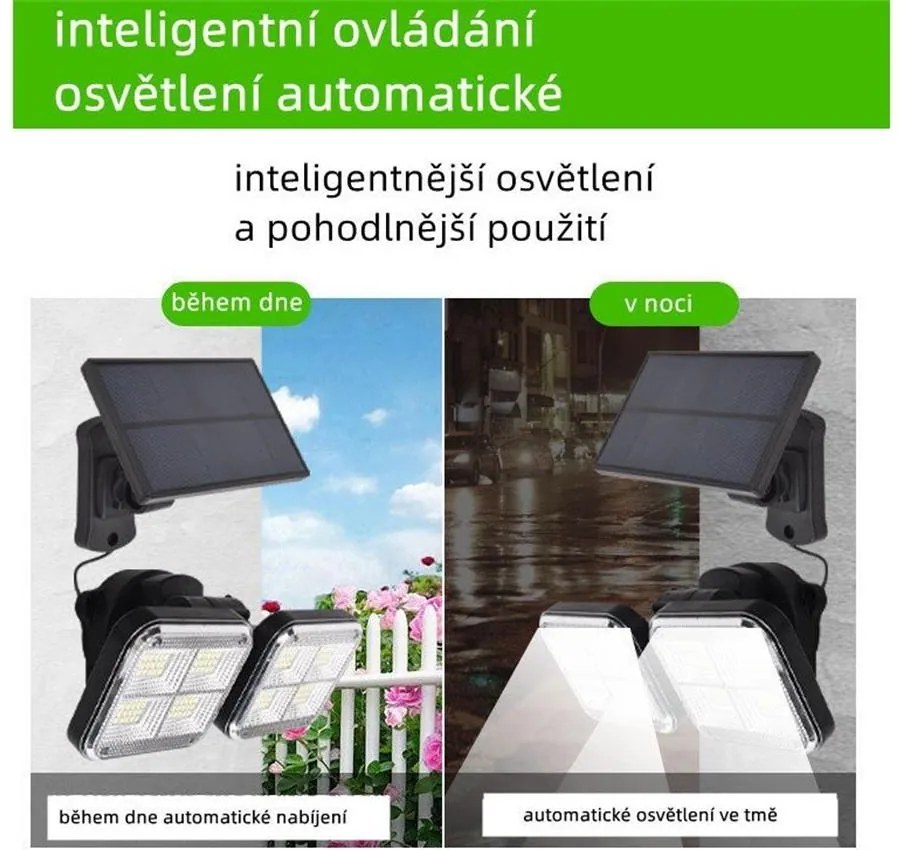 HJ Solární světlo 126 LED reflektor s čídlem pohybu