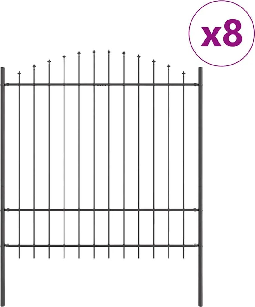 Zahradní plot WOERDEN 8 ks 170 x 215 cm Práškově lakovaná ocel 3360134