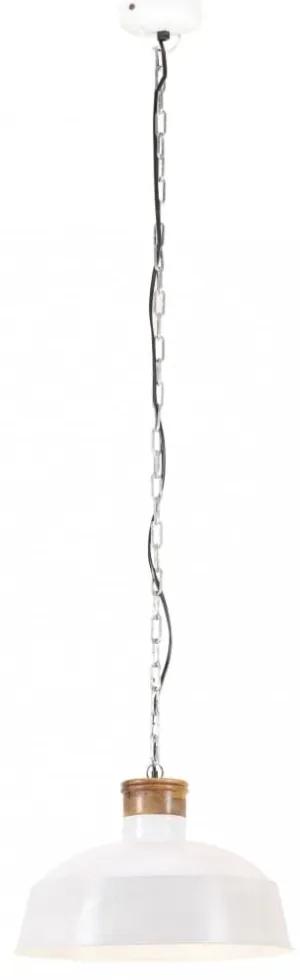 Závěsná lampa bílá / mangovníkové dřevo Dekorhome 58 cm