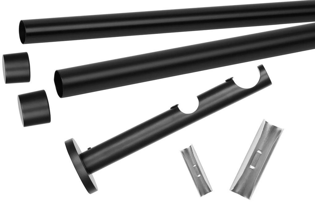 Dekodum Garnýž dvouřadá LOFT 25/19 mm černá matná 340 cm