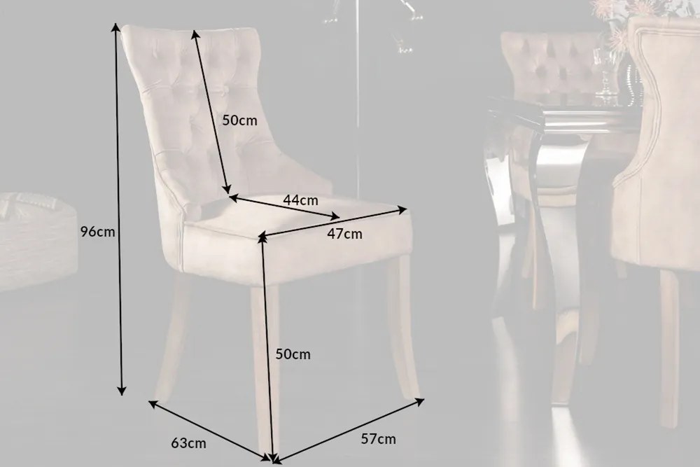 Designová židle Queen samet kávová