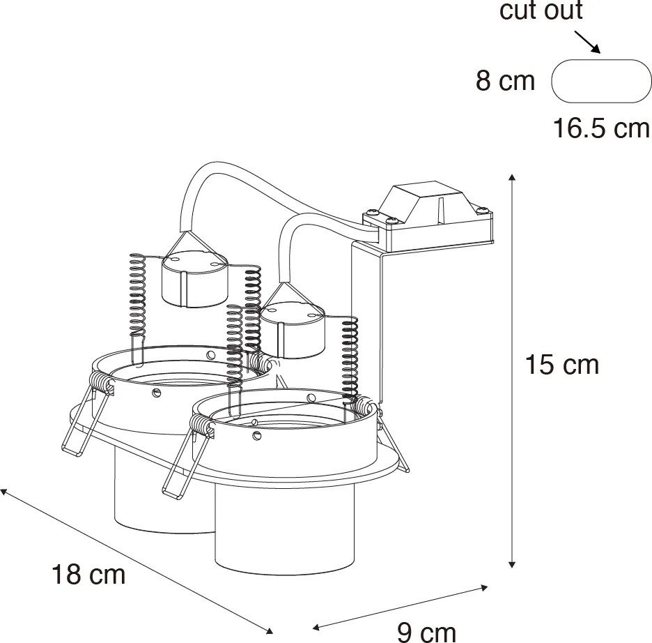 Sada 6 zapuštěných bodových svítidel bílá GU10 50mm 2-světlo - Installa