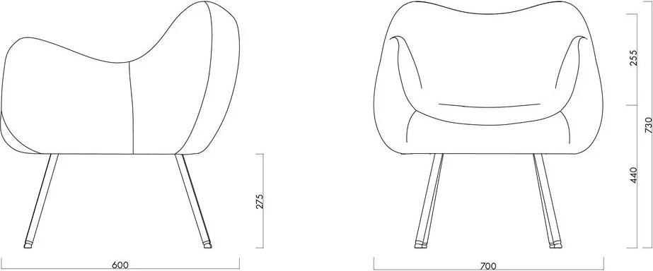 Červené vlněné křeslo RM58 – noo.ma