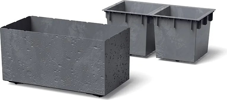 Plastový květináč SIERRAS BETON EFFECT marengo