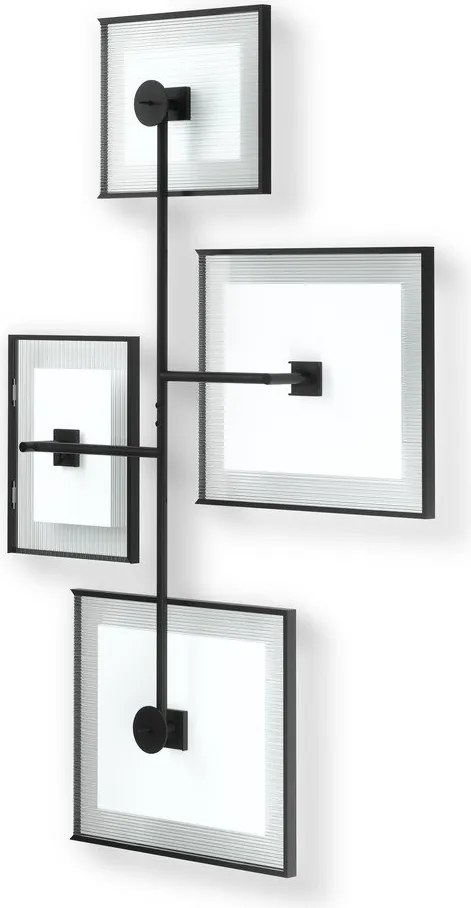 Leskle černý kovový/skleněný rámeček na zeď 57x99 cm Flute – Umbra
