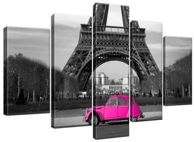Tištěný obraz Růžové auto v Paříži 100x63cm 2004A_5D