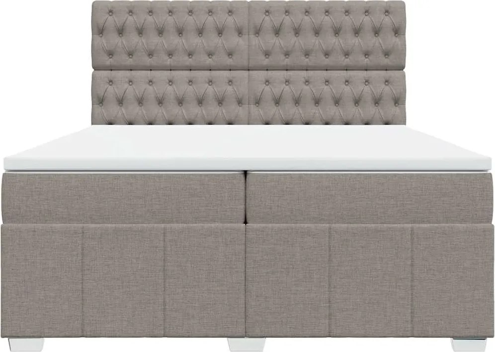 Box spring postel s matrací taupe 200x200 cm textil 3294086