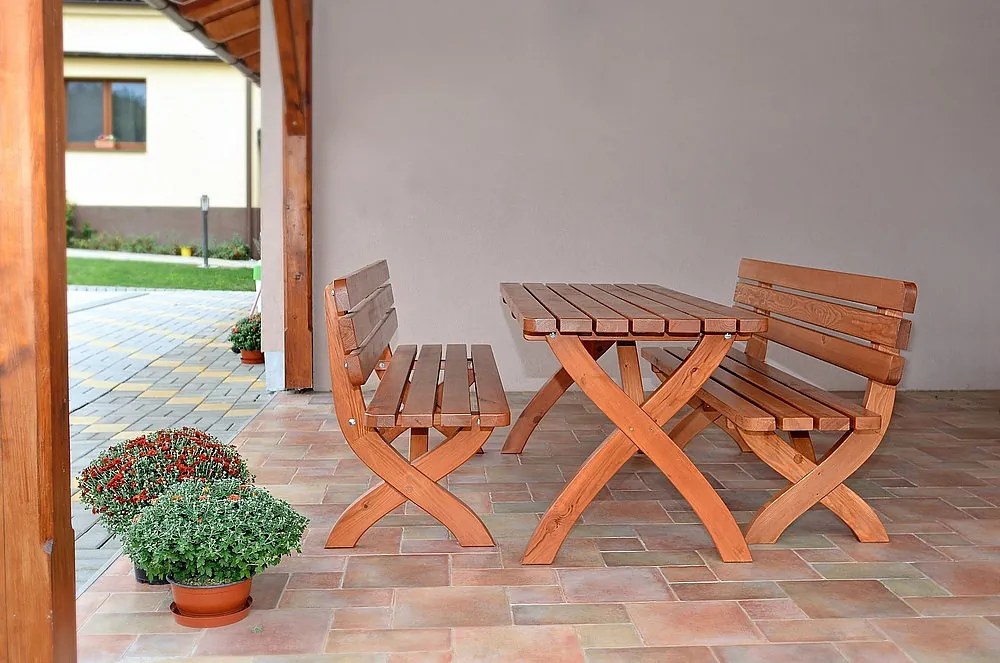 Masivní stůl z borovice dřevo lakované 40 mm (různé délky) 160 cm