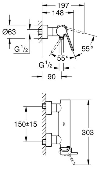 GROHE 33577003 - Sprchová baterie PLUS DN 15 lesklý chrom