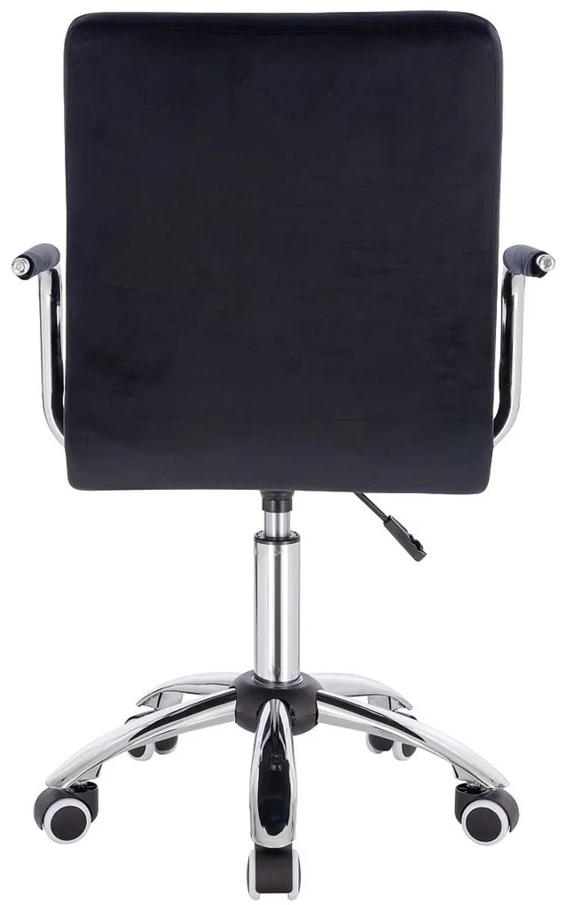 Velurová židle VERONA na kolečkové podstavě - černá