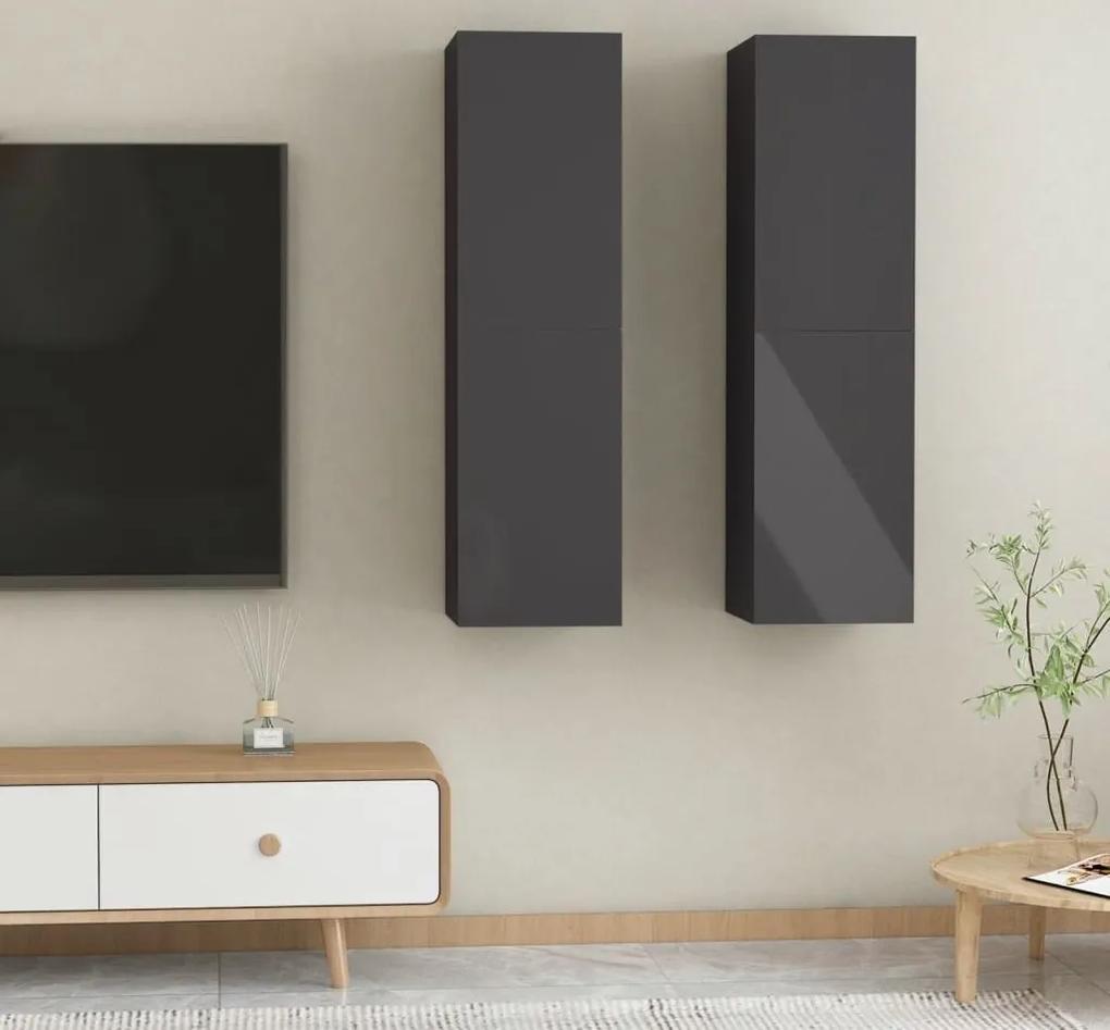 vidaXL TV stolky 2 ks 30,5 x 30 x 110 cm dřevotříska [826681] Barva: bílá a dub sonoma