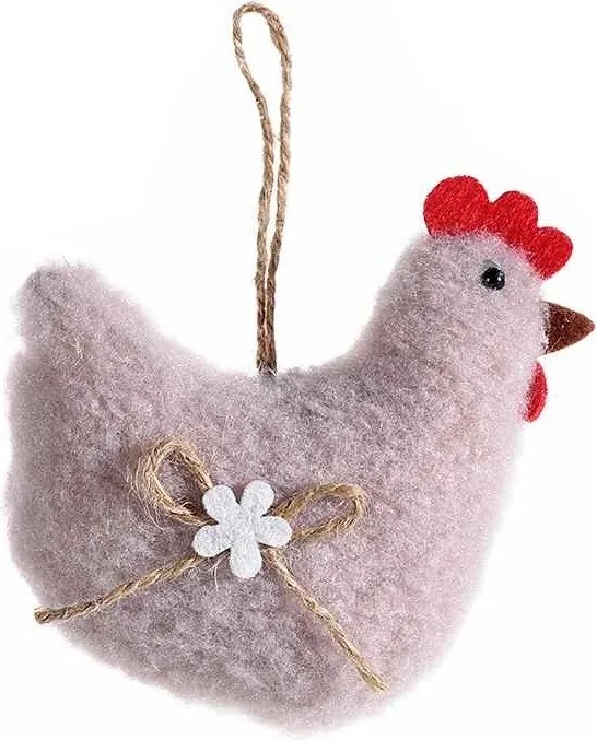 Závěsná slepička – růžová 9 cm