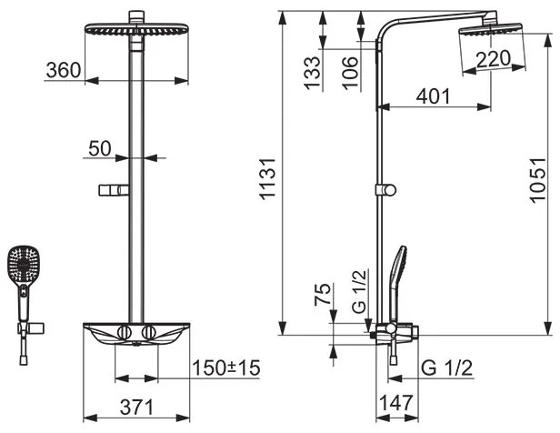 Hansa Sprchový komplet s termostatickou baterií HANSAEMOTION 5865017182